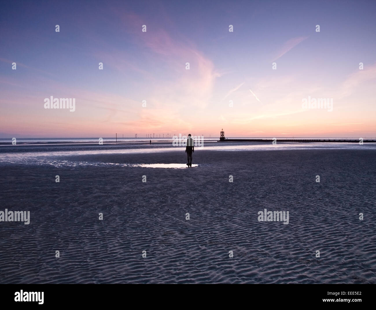 Antony Gormley's Another Place, Crosby Beach, Liverpool, Merseyside ...