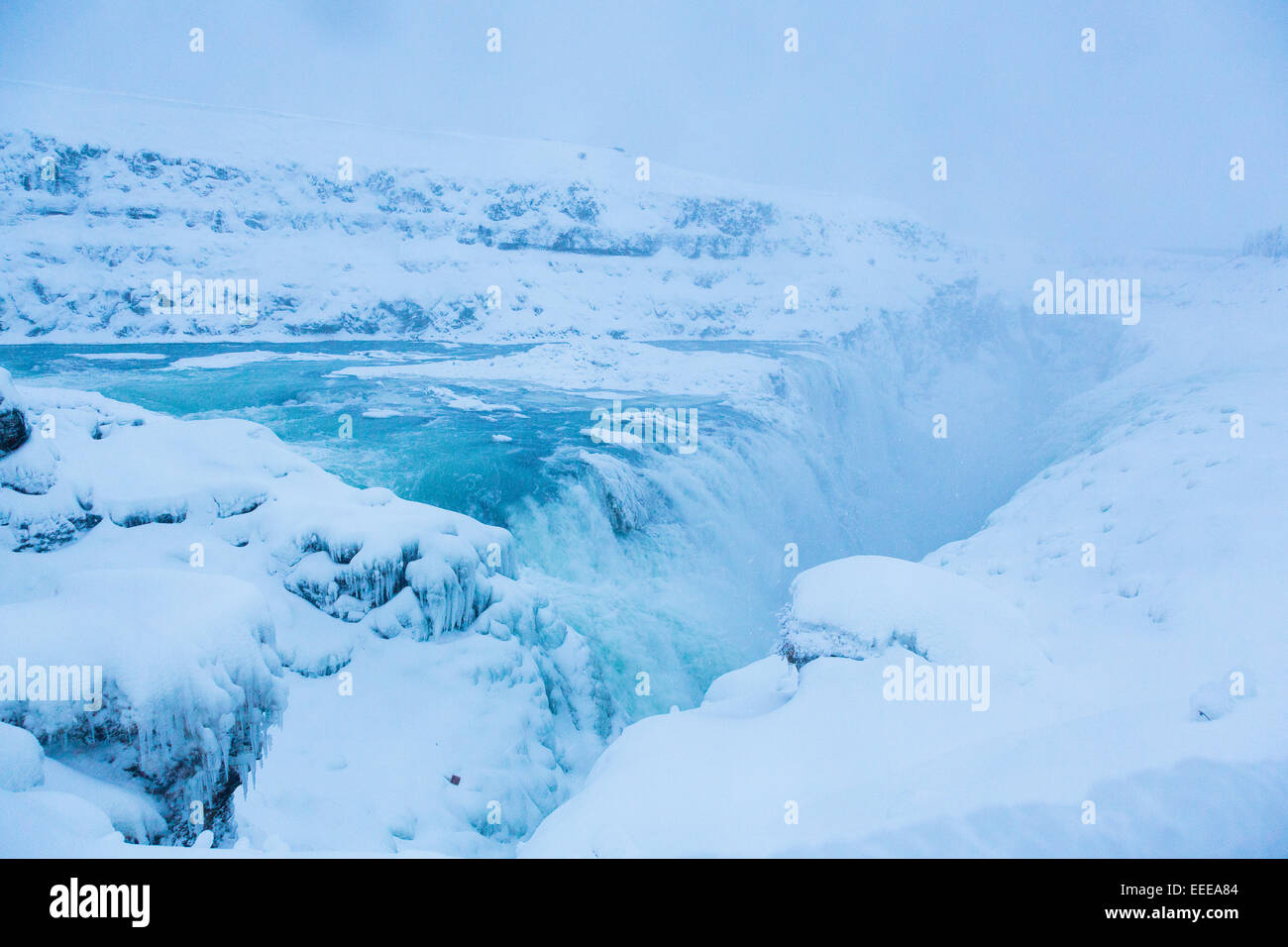GULLFOSS, ICELAND View of Gullfoss waterfall in winter Stock Photo - Alamy