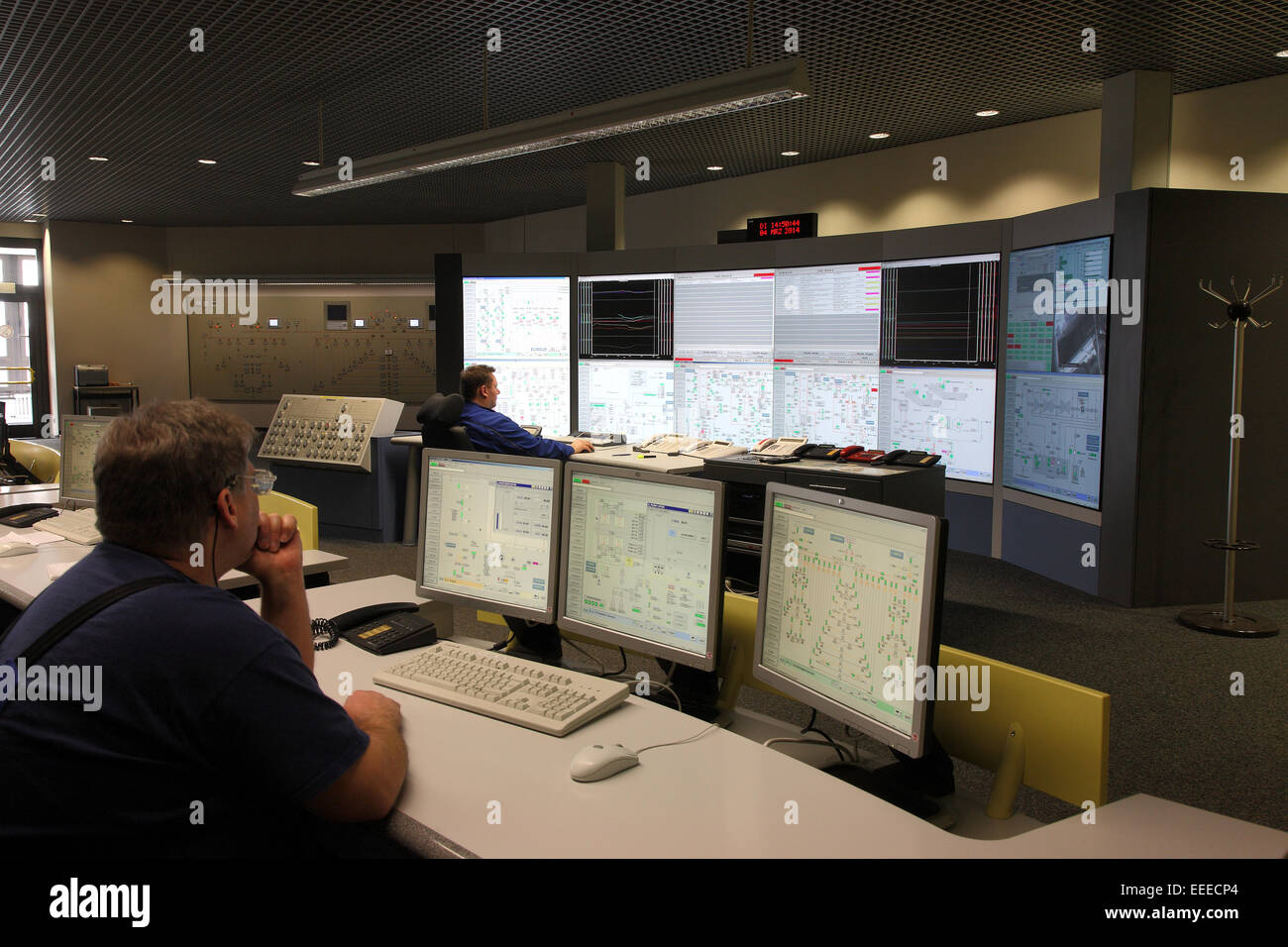 Berlin, Germany, control room of the power plant Reuter West Stock ...