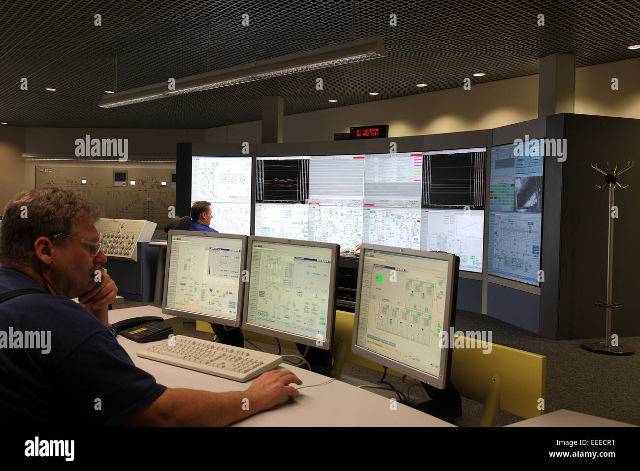 Berlin, Germany, control room of the power plant Reuter West Stock ...
