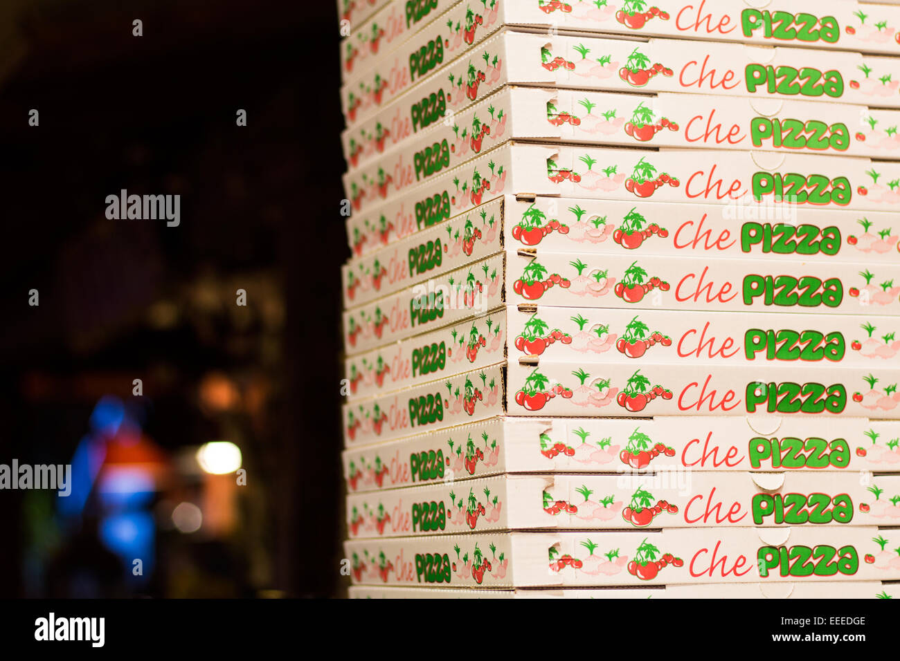Group of box for the delivery the italian food Stock Photo - Alamy