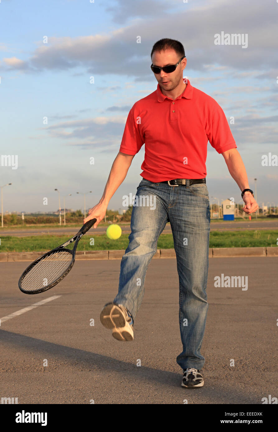 Man and tennis Stock Photo - Alamy