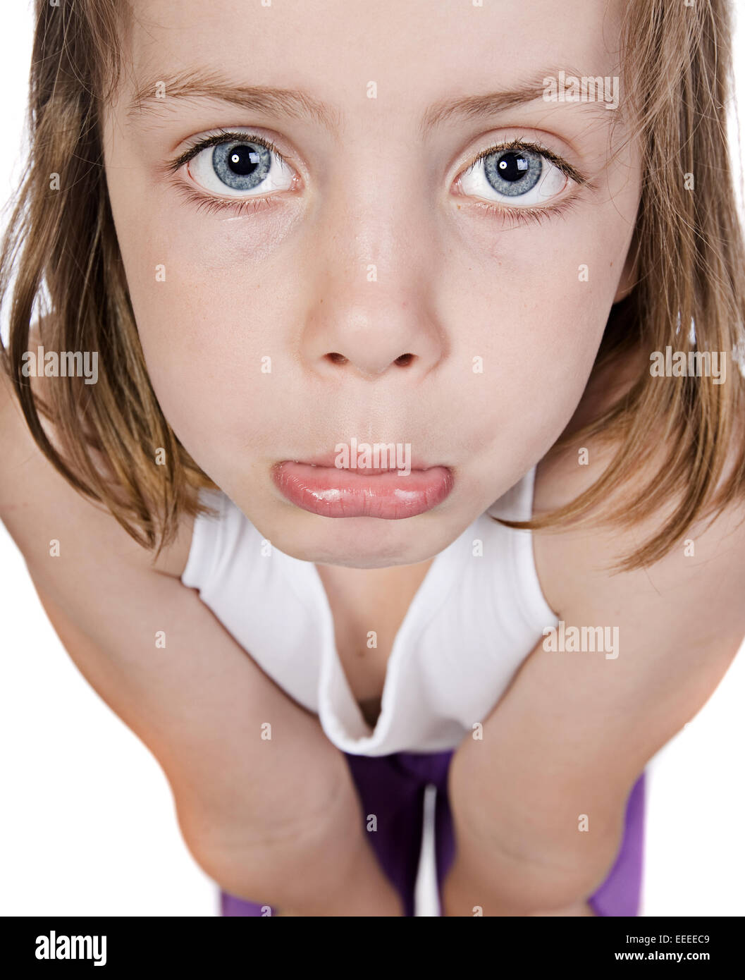 Shot of a Cute Child with Sad Face Stock Photo - Alamy