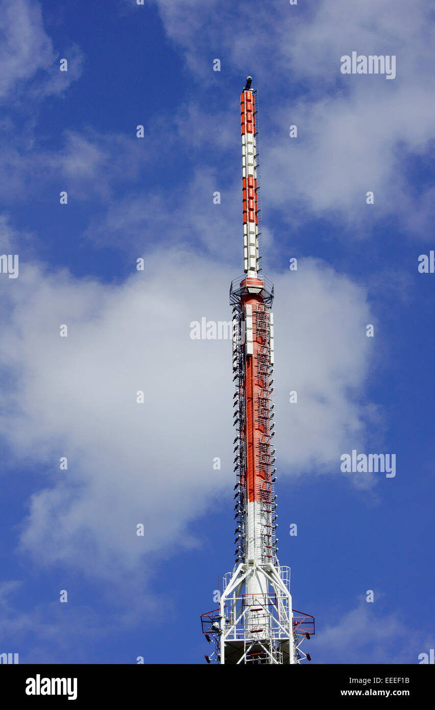 Telecommunications antenna tower against the sky in Poland Stock Photo ...
