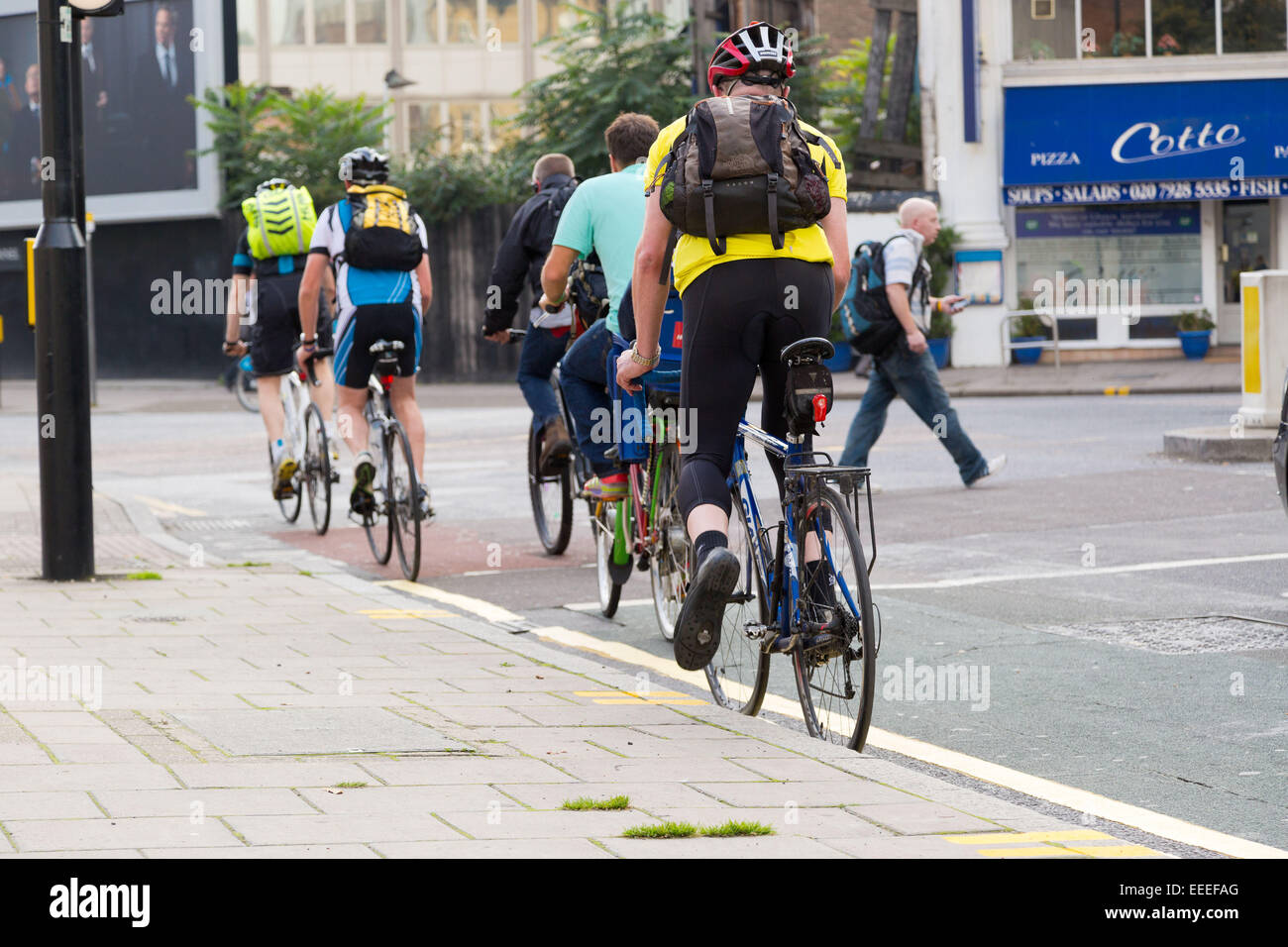 Cyclists cycle lane hi-res stock photography and images - Alamy