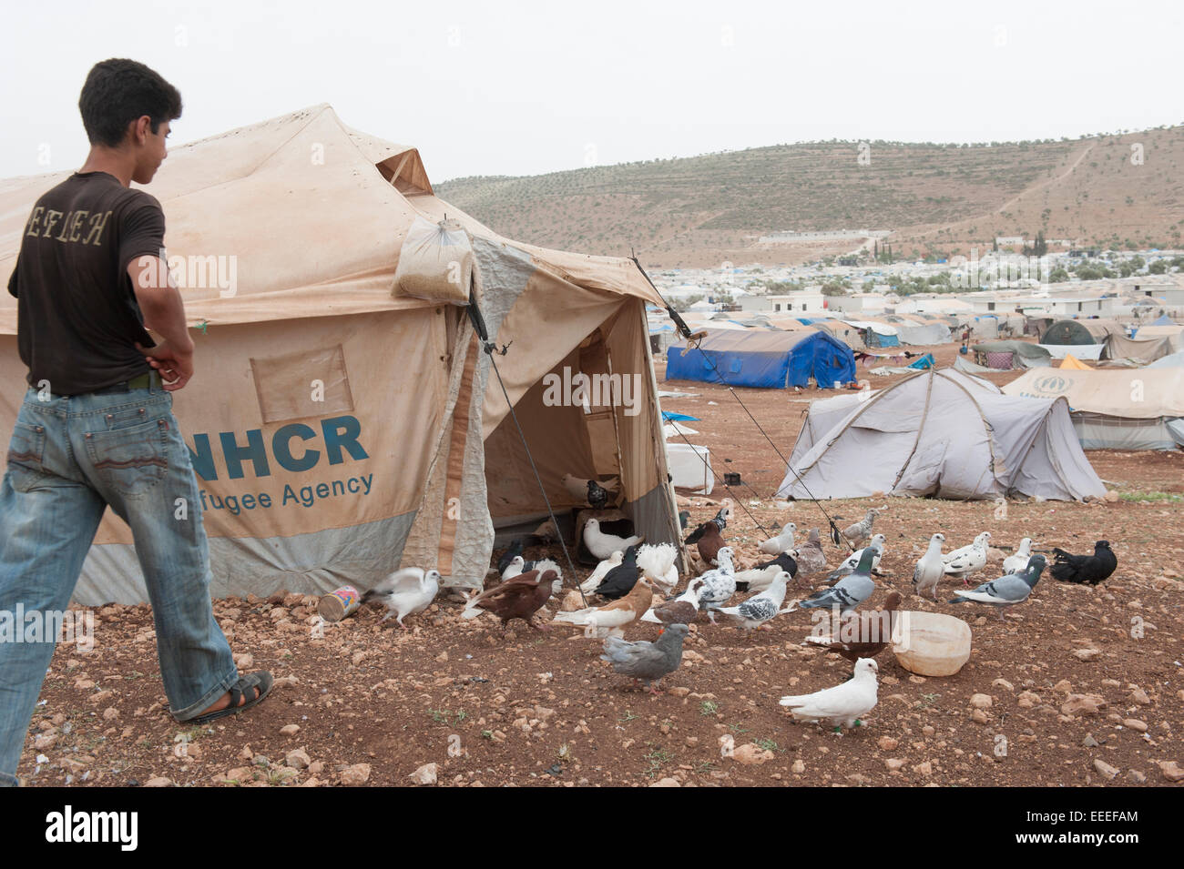 Bab al-Hawa, Syria, refugee camps on the Syrian-Turkish border Stock ...