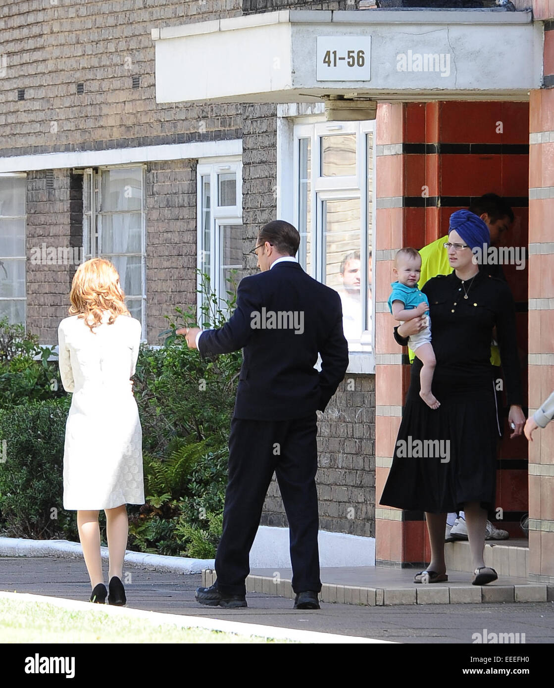 Tom Hardy filming scenes on the set of 'Legend' Featuring: Tom Hardy ...