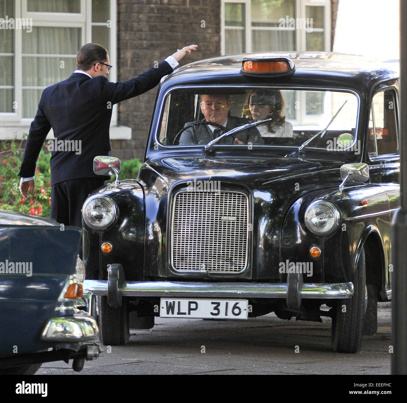 Tom Hardy filming scenes on the set of 'Legend' Featuring: Tom Hardy ...