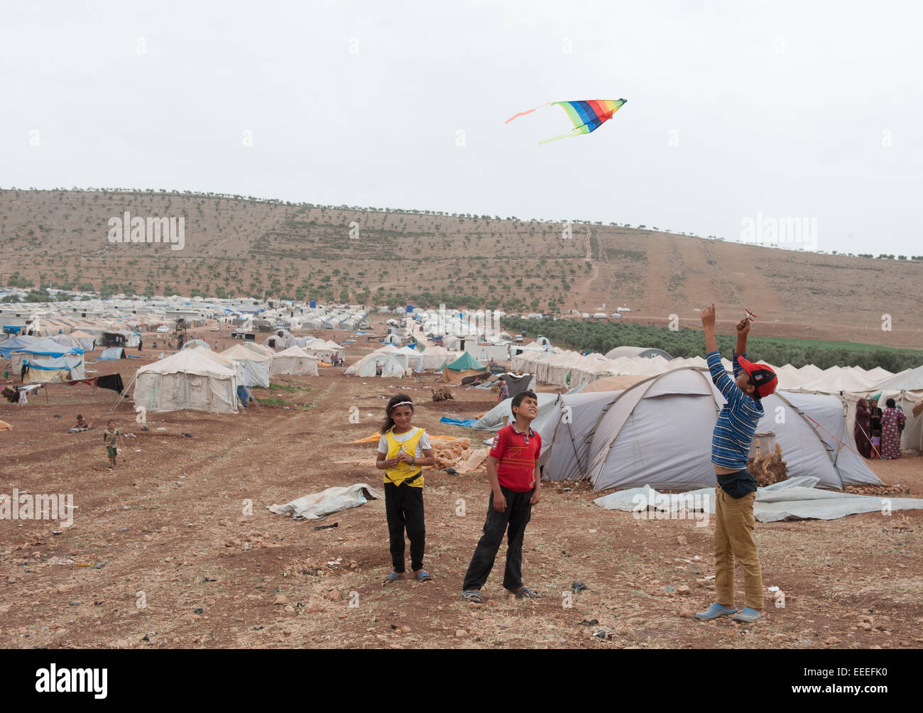 Bab al-Hawa, Syria, refugee camps on the Syrian-Turkish border Stock ...