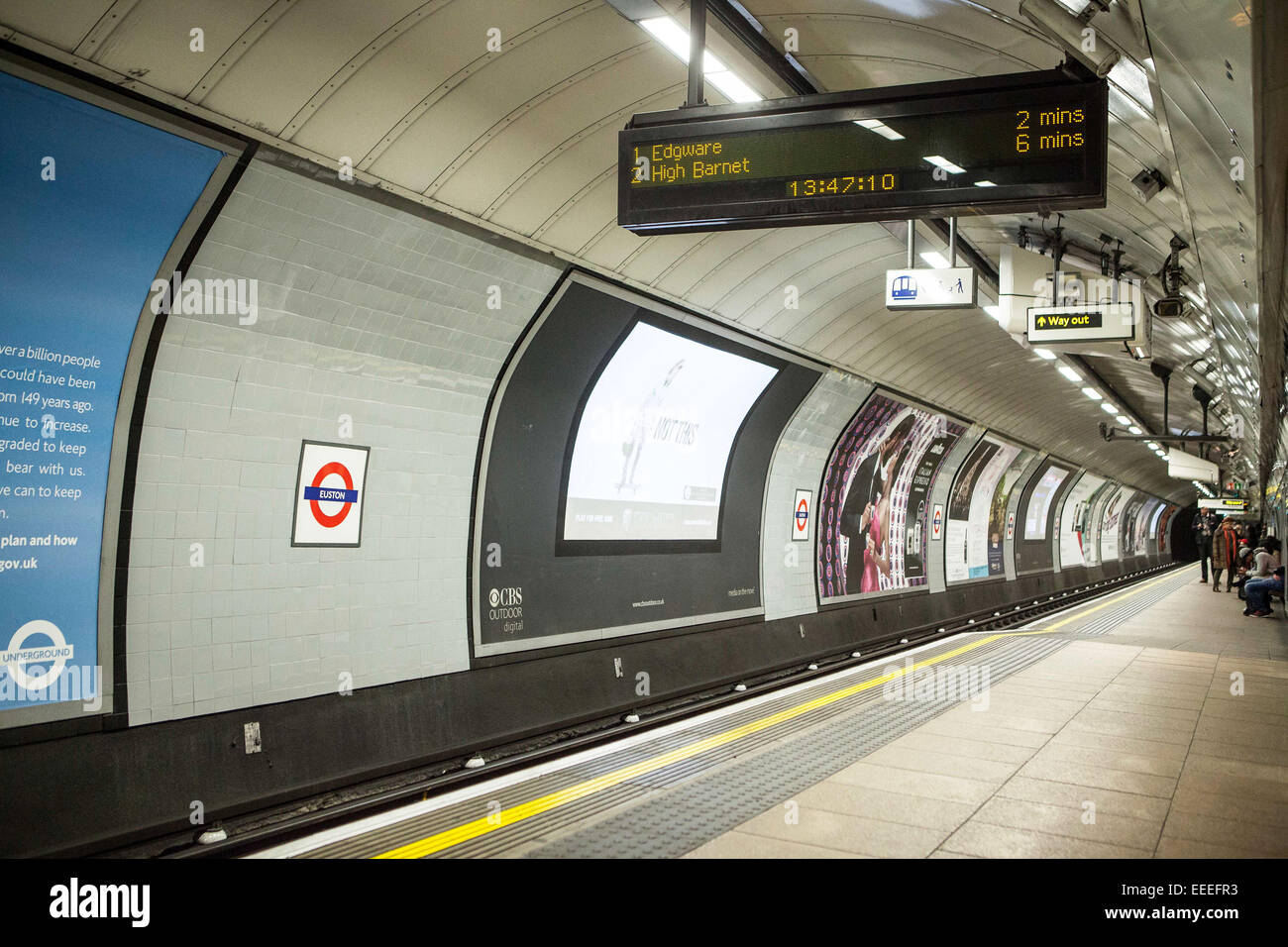 Northbound platform of the Northern Line, Bank Branch, at Euston ...