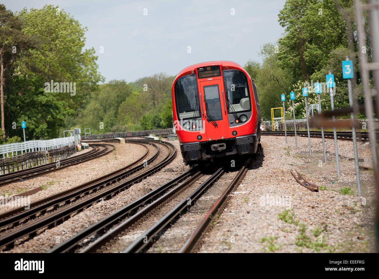 Metropoitan line S stock train outside West Harrow station Stock Photo ...