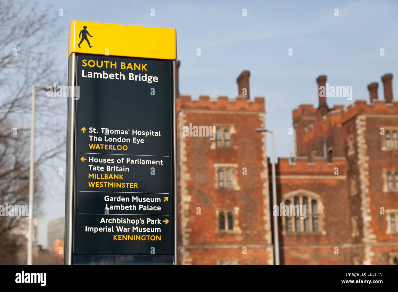 Close up of a Legible London sign south of Lambeth Bridge Stock Photo ...
