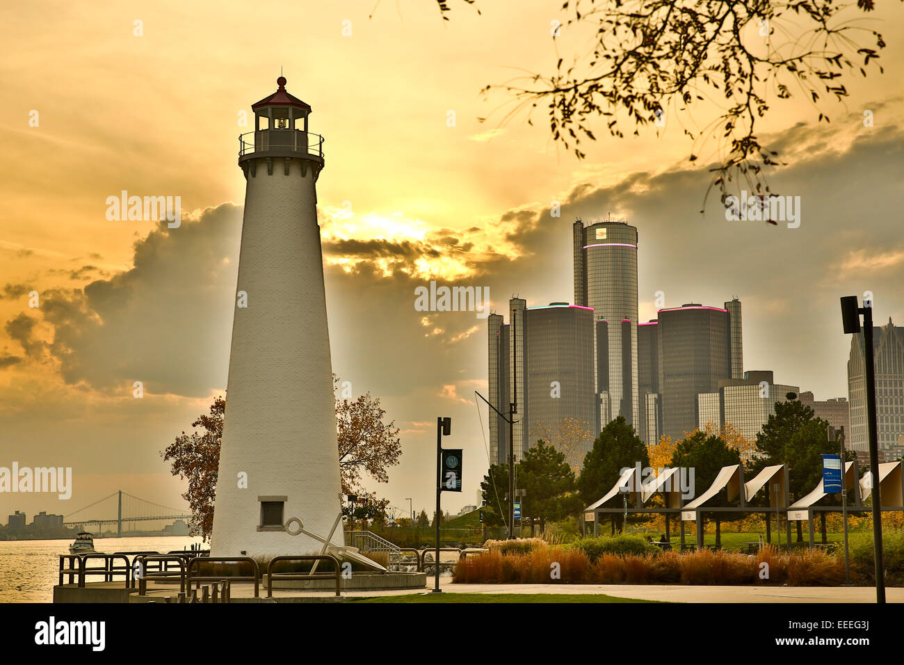 Detroit river lighthouse hi-res stock photography and images - Alamy