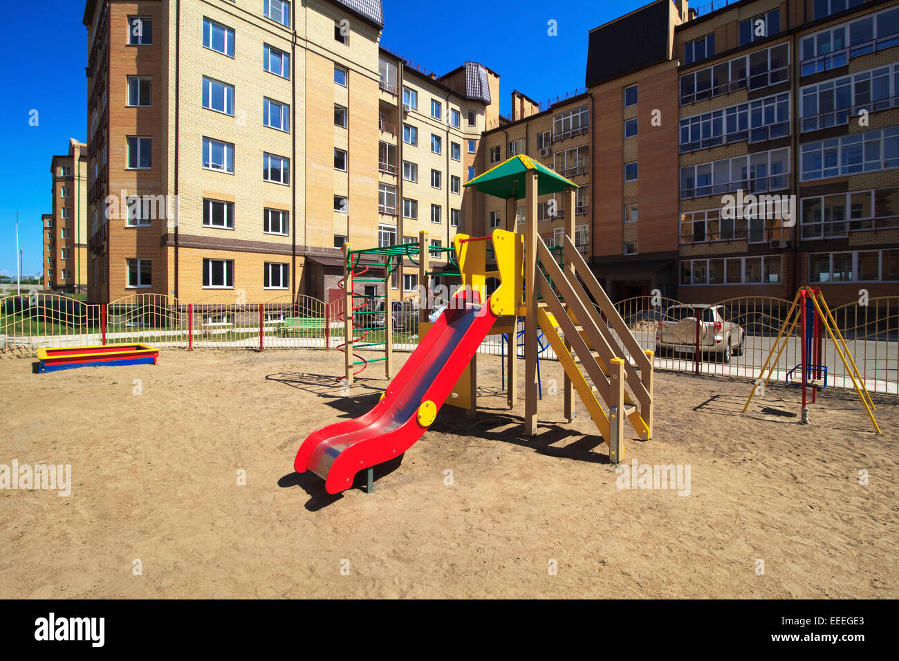 Children's playground in the new neighborhood Stock Photo - Alamy