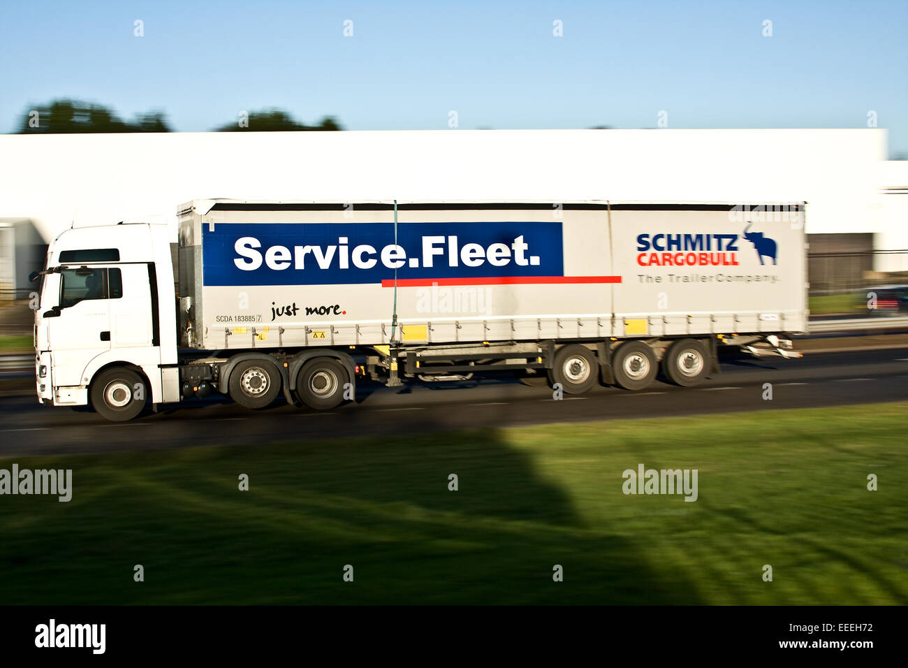 Service Fleet Schmitz Cargobull Articulated freight lorry travelling ...