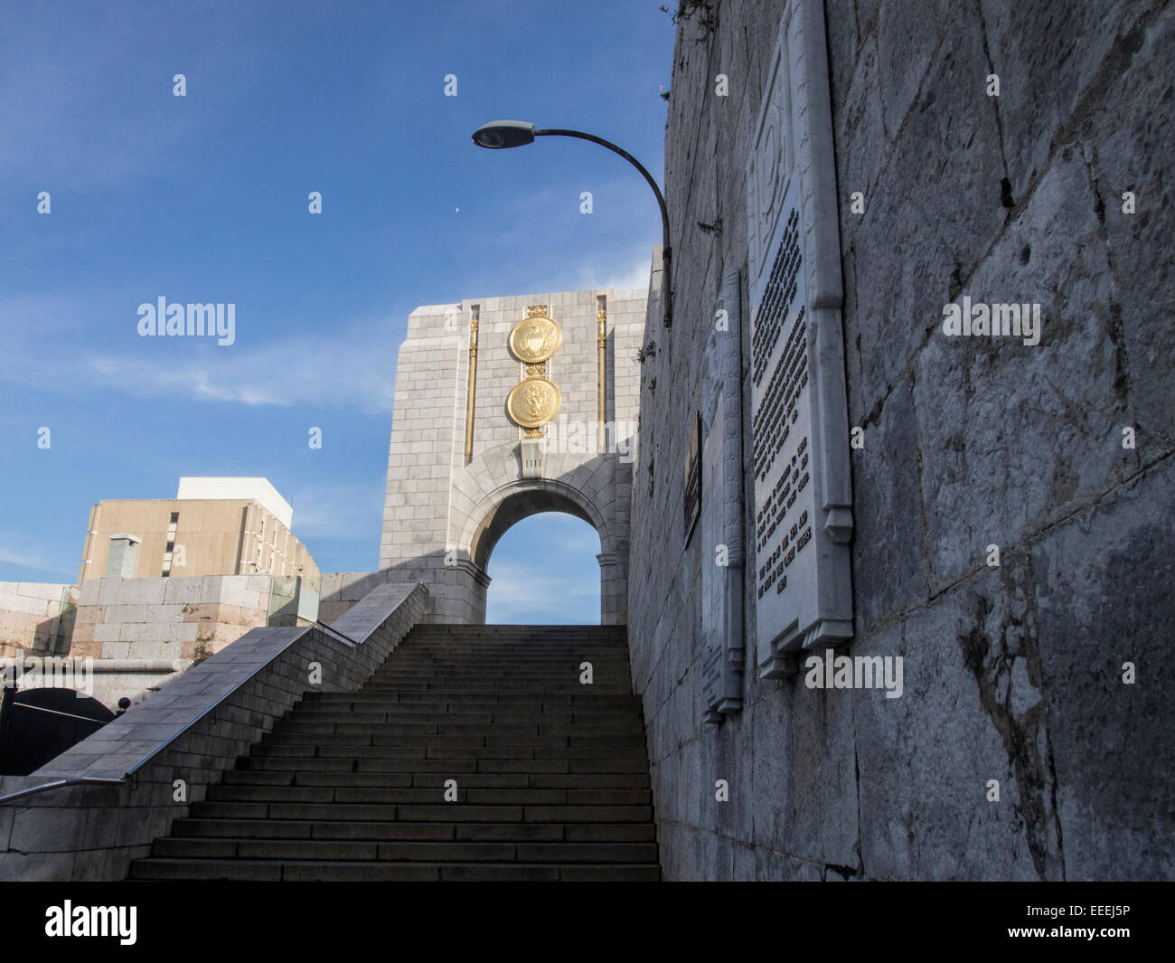 Gibraltar's American War Memorial at Line Wall Road Stock Photo - Alamy