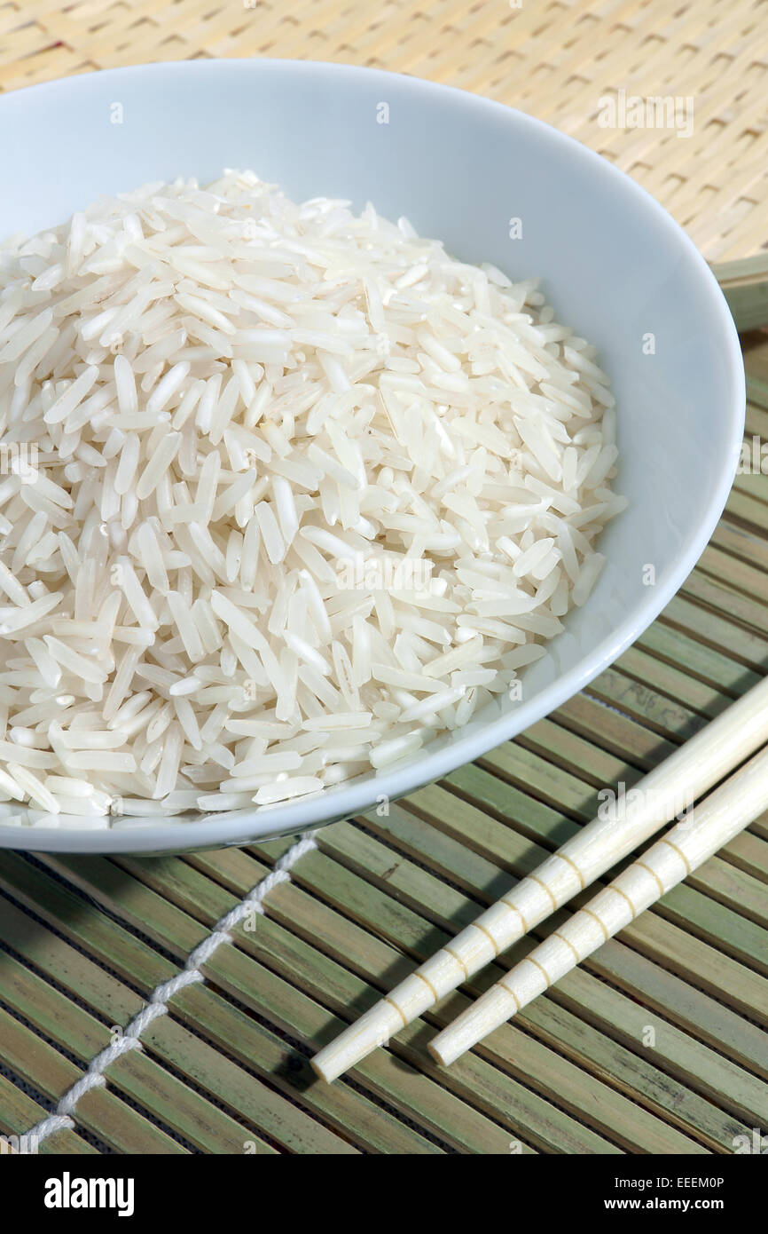 Long grain rice a staple food in Asia and China Stock Photo - Alamy