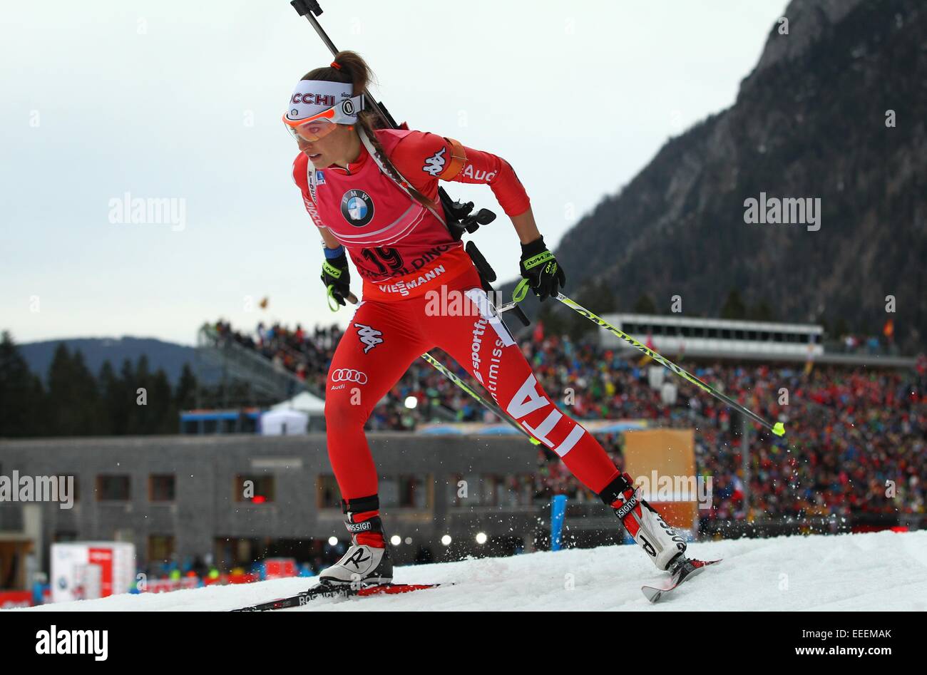 Dorothea Wierer of Italy in action during the Biathlon World Cup at the ...