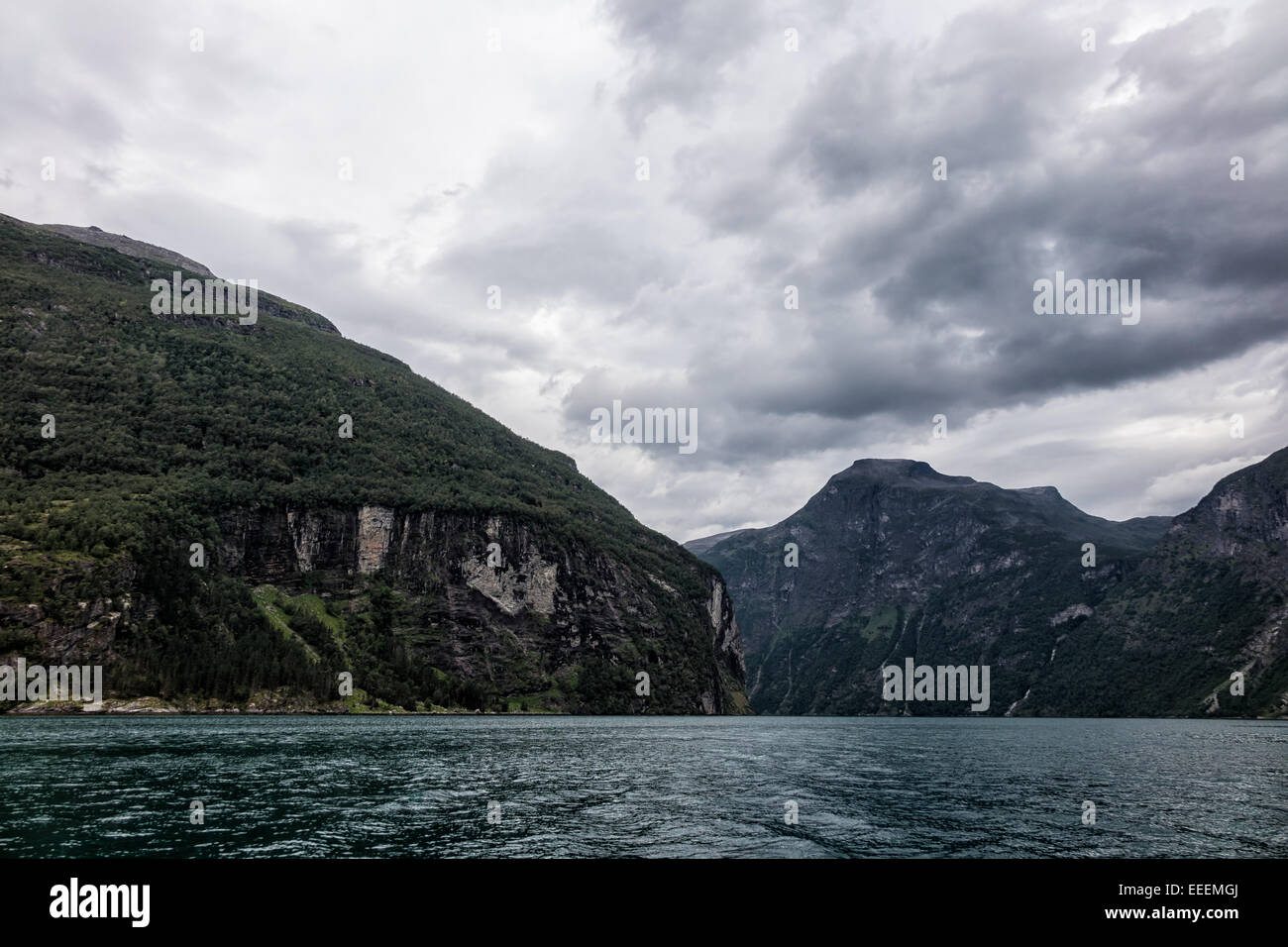 View to the Geirangerfjord in Norway Stock Photo - Alamy