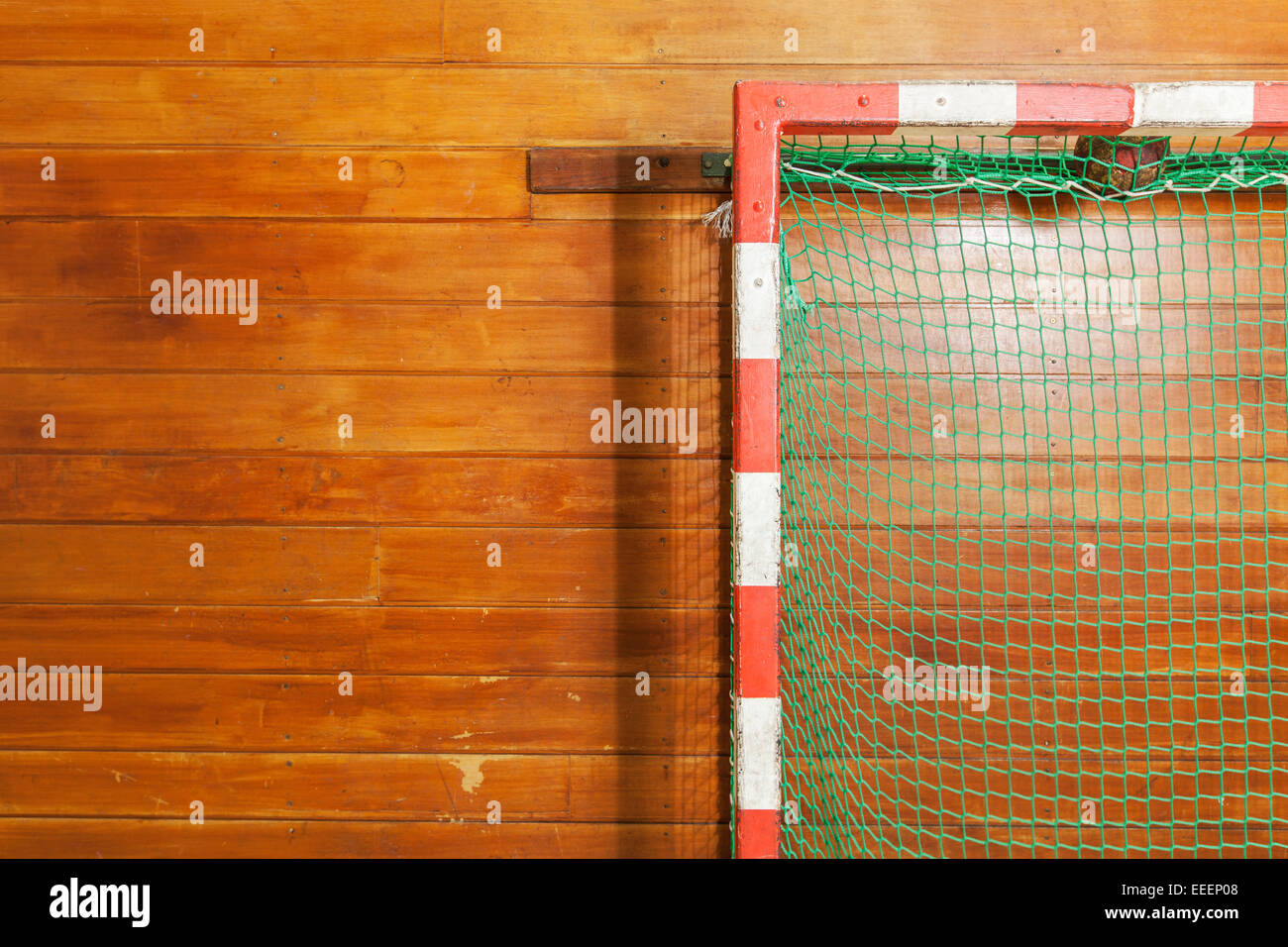 Vintage style goalpost in old gym Stock Photo - Alamy