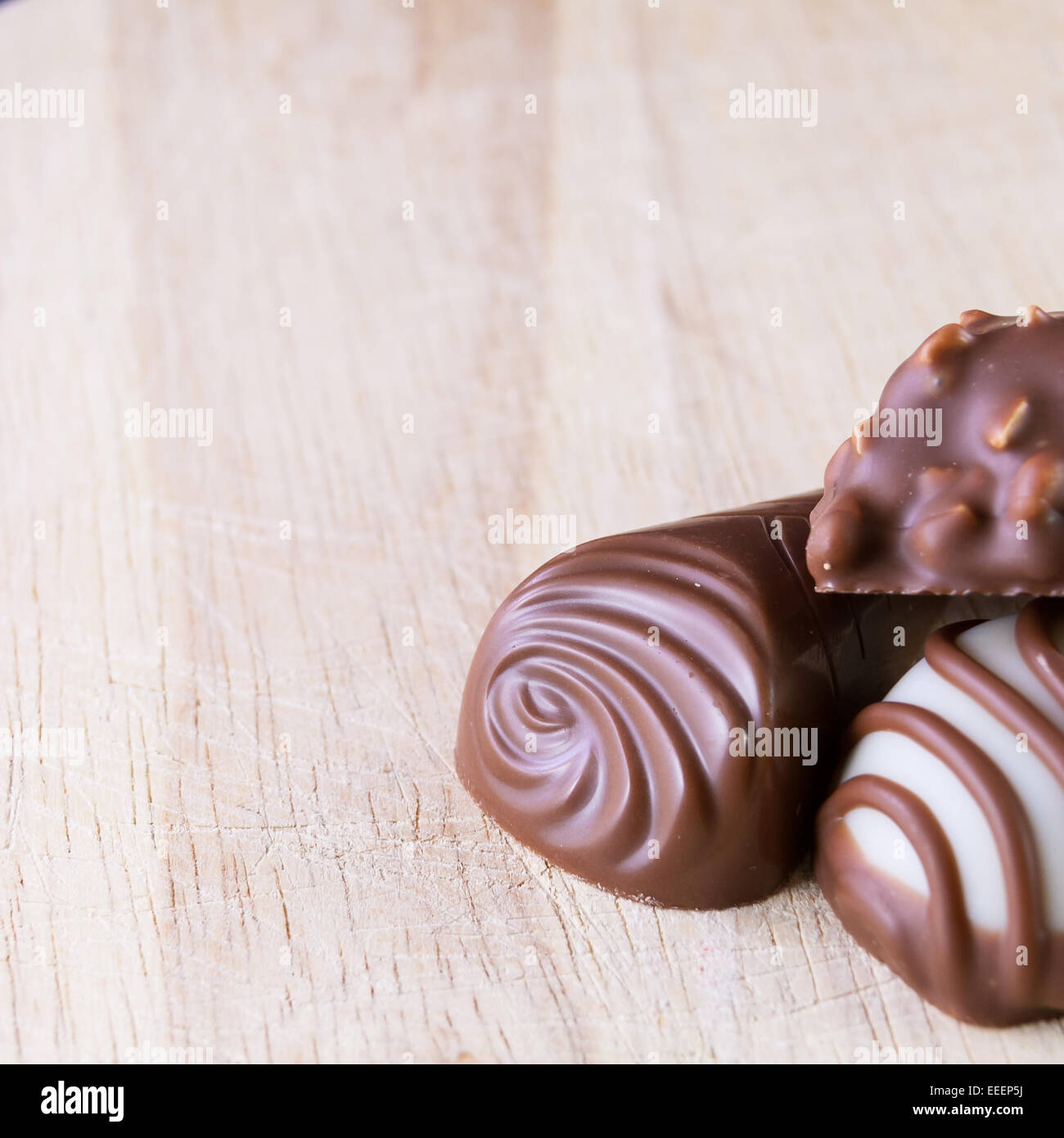 Dark chocolate praline wood hi-res stock photography and images - Alamy