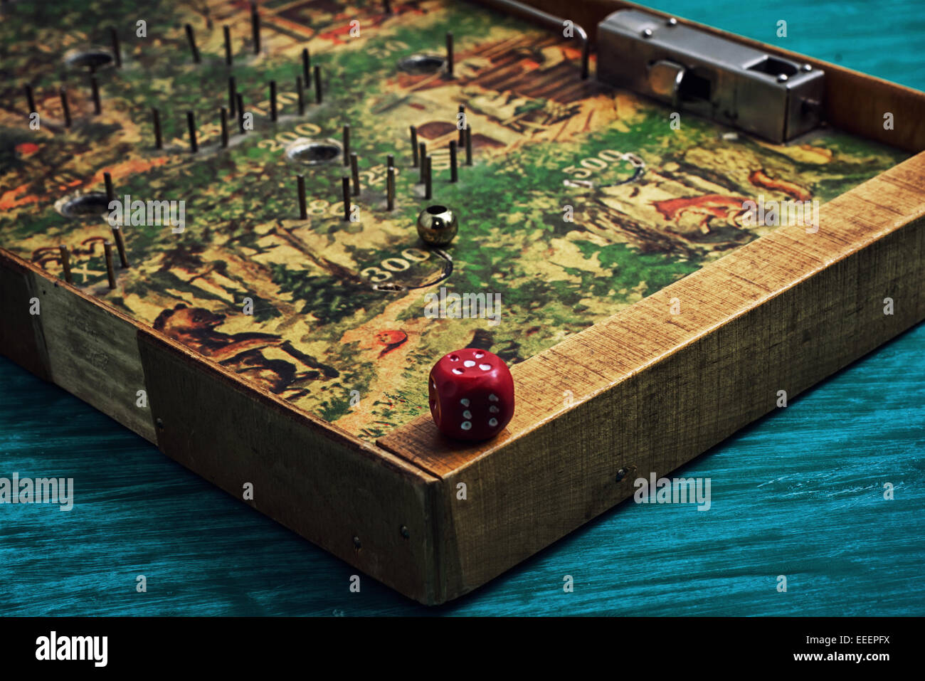 traditional legacy of the ancient board game on wooden background in ...