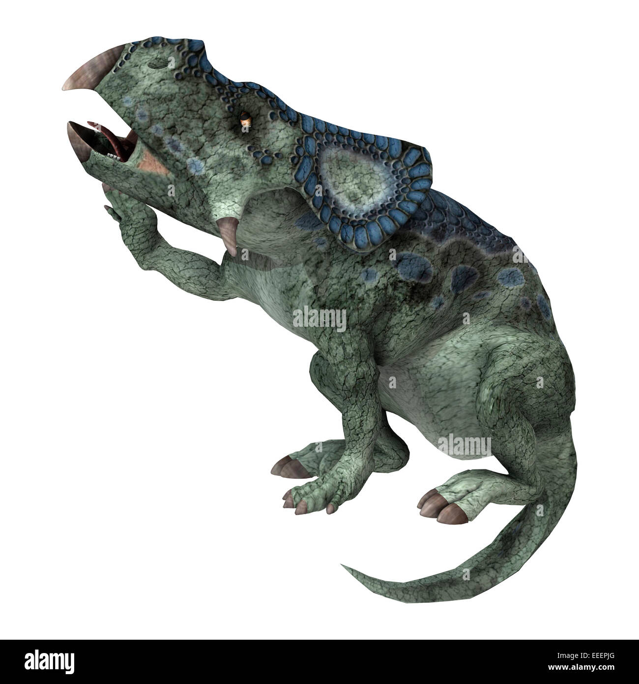 3D digital render of a dinosaur protoceratops isolated on white ...