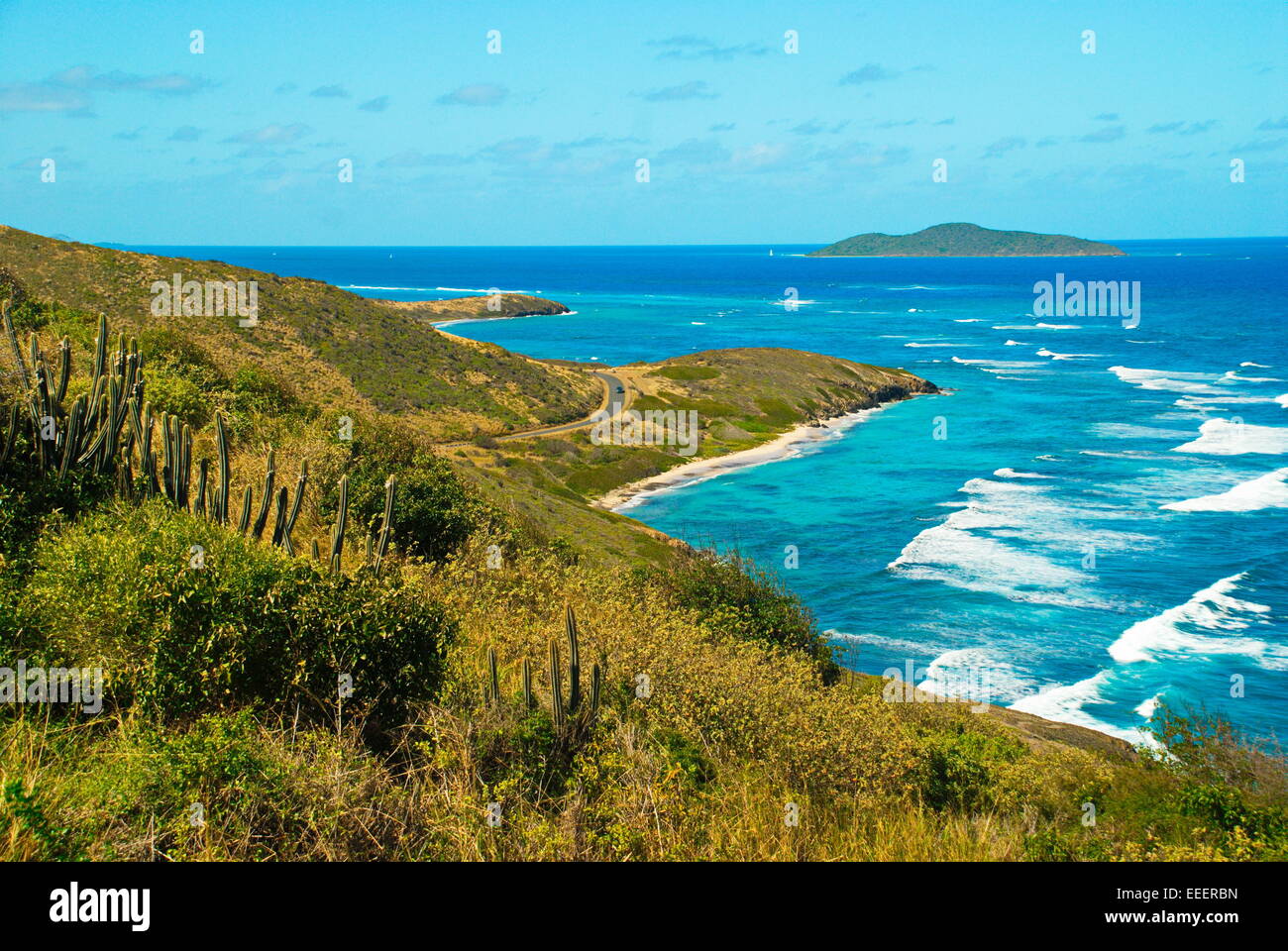 Seascape view from Point Udall with Buck Island on the horizon. St ...