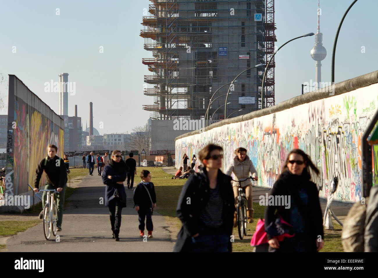 Berlin, Germany, site on the East Side Gallery in Muehlenstrasse Stock ...