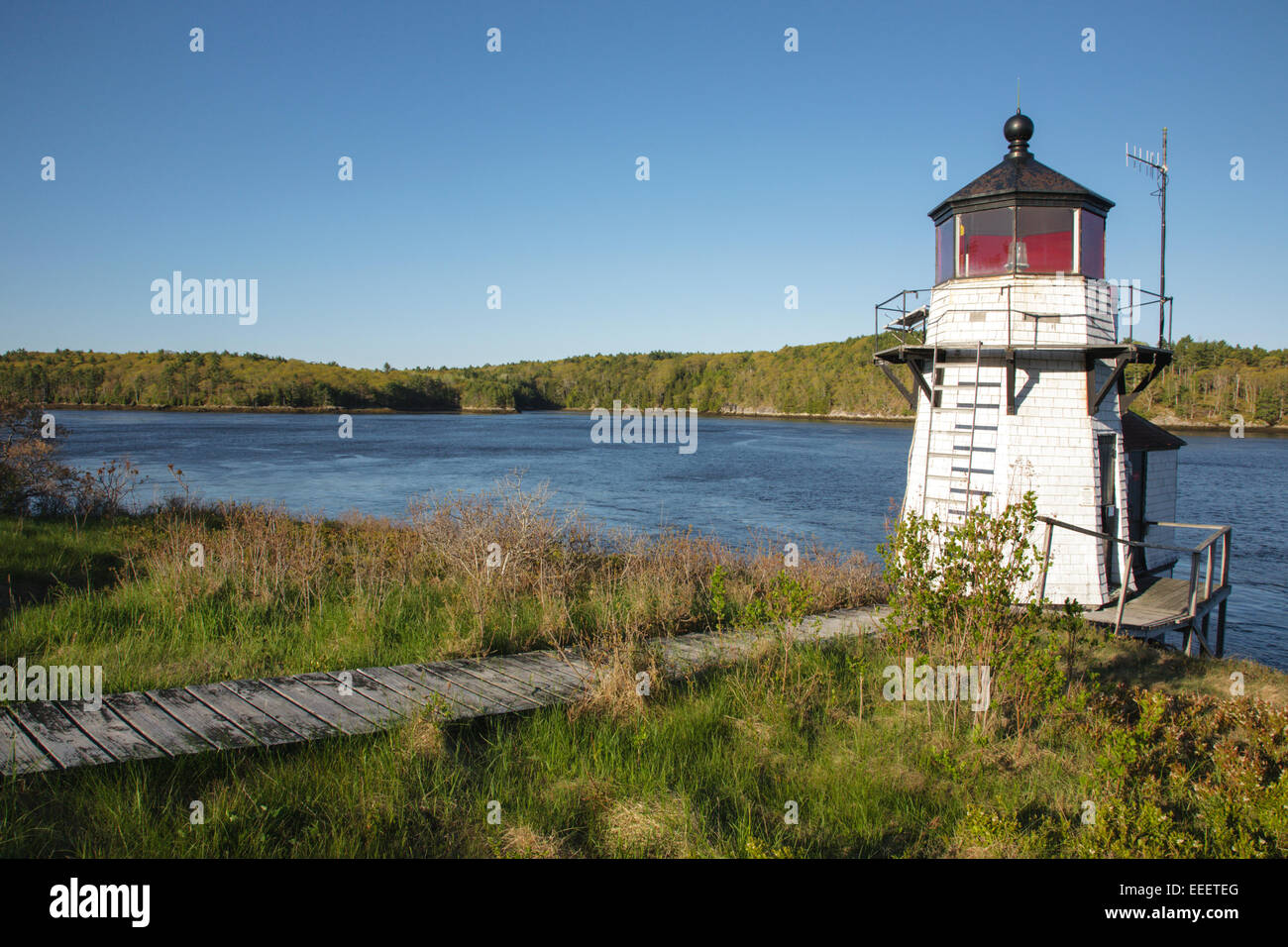 Squirrel Point Light on Arrowsic Island in Arrowsic, Maine. This light ...