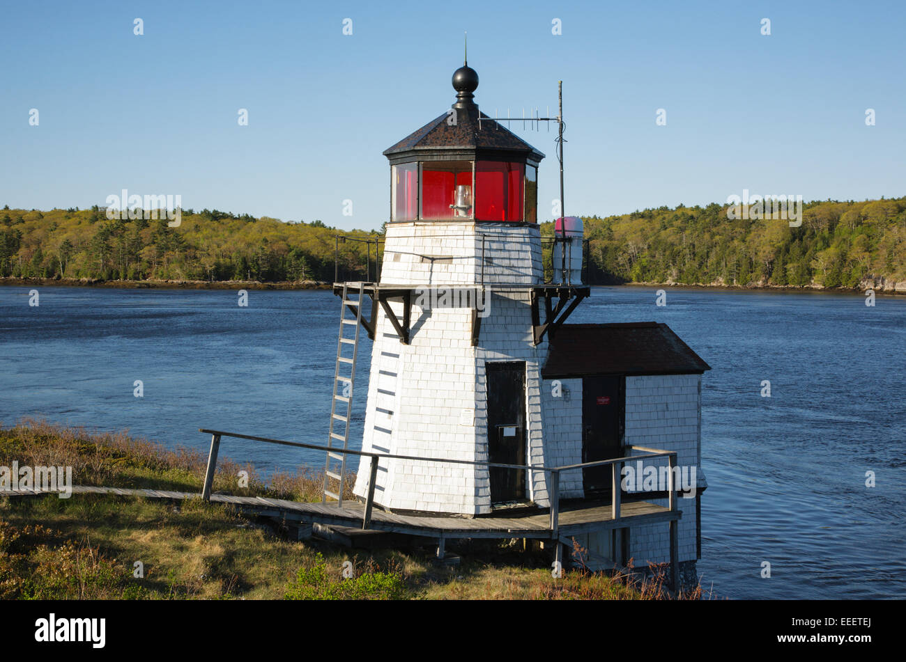 Squirrel Point Light on Arrowsic Island in Arrowsic, Maine. This light ...