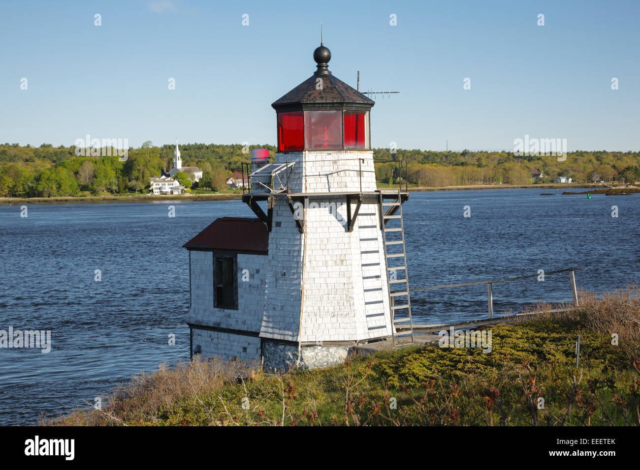 Squirrel Point Light on Arrowsic Island in Arrowsic, Maine. This light ...
