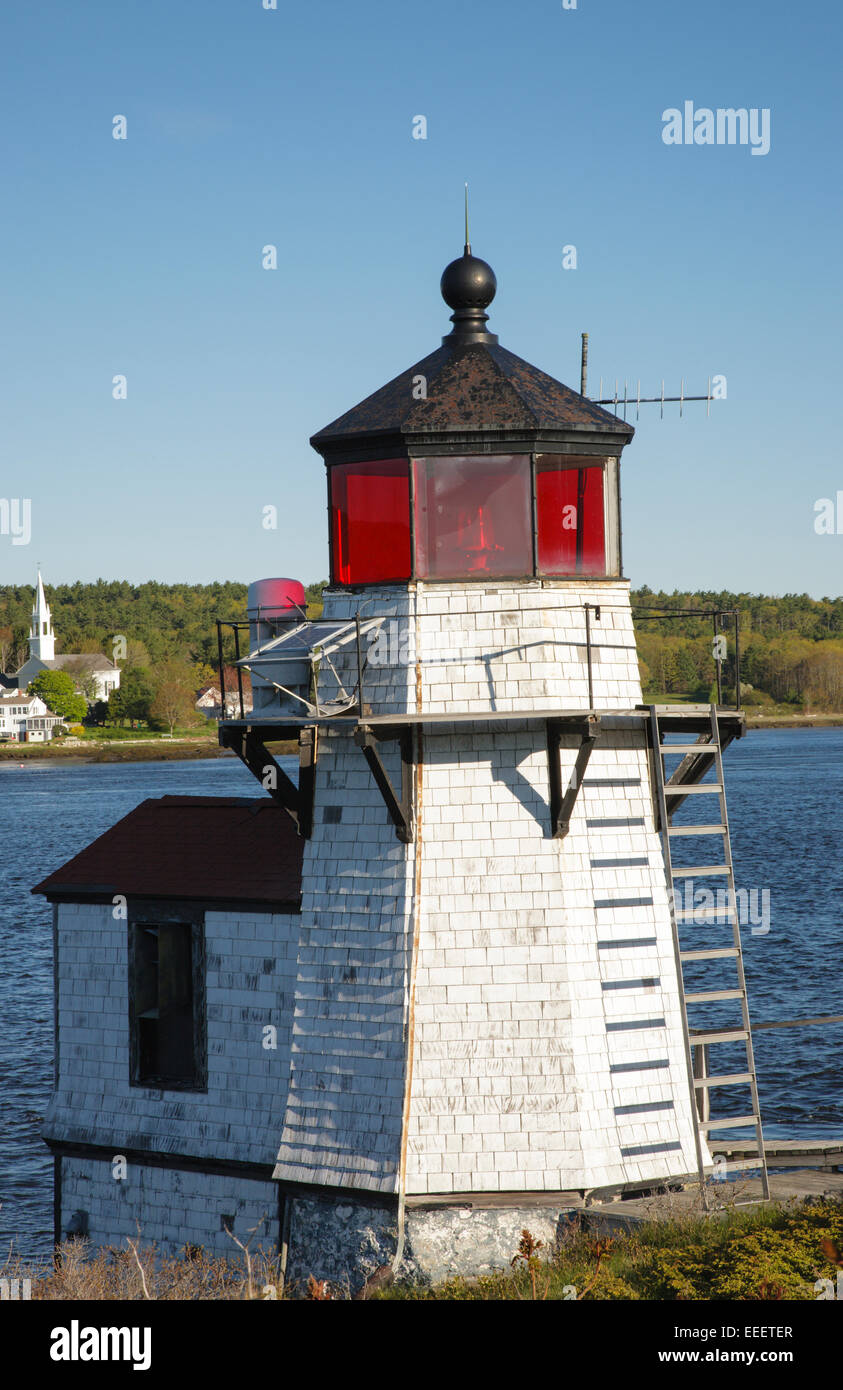 Squirrel Point Light on Arrowsic Island in Arrowsic, Maine. This light ...