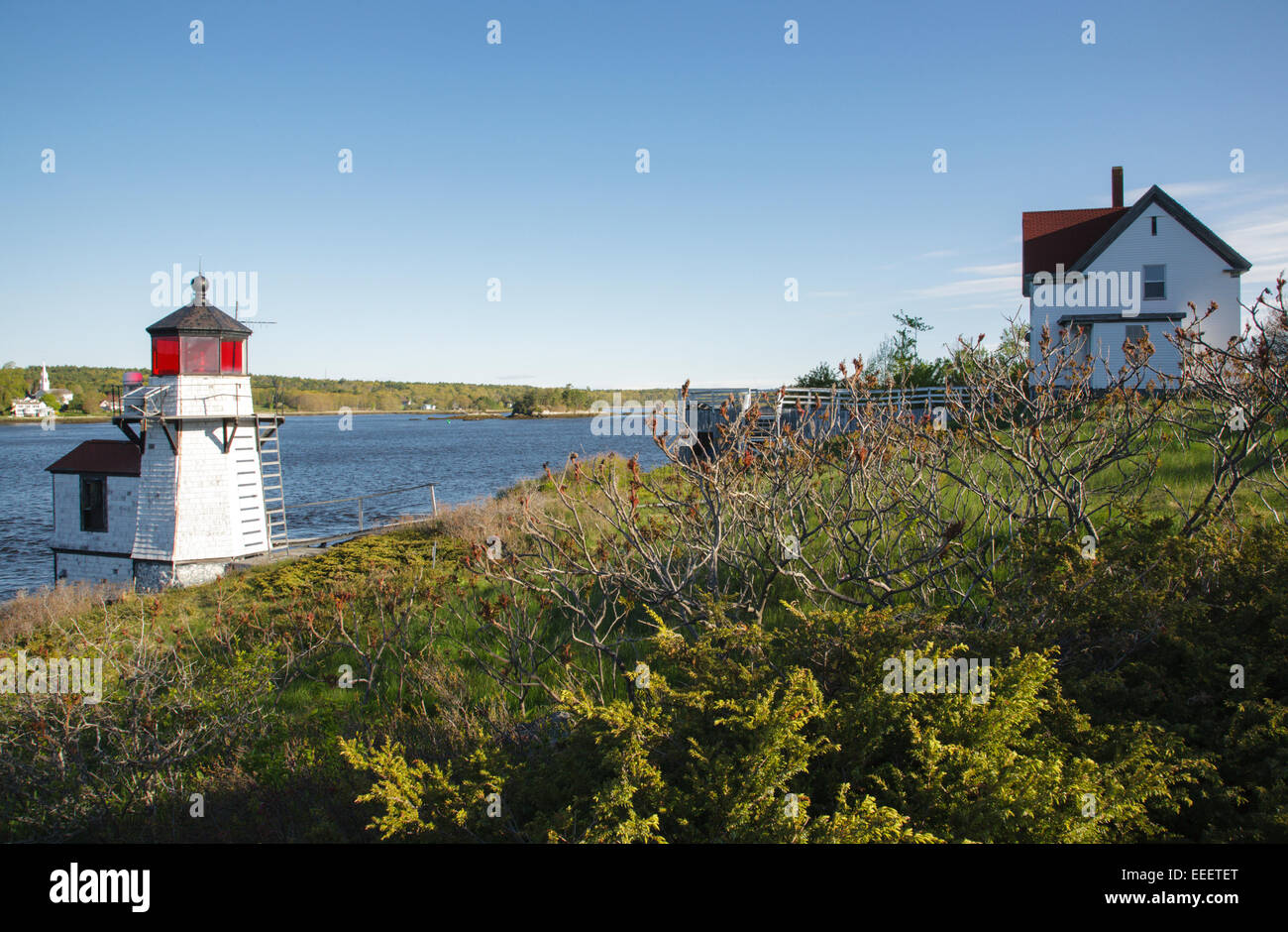 Squirrel Point Light on Arrowsic Island in Arrowsic, Maine. This light ...