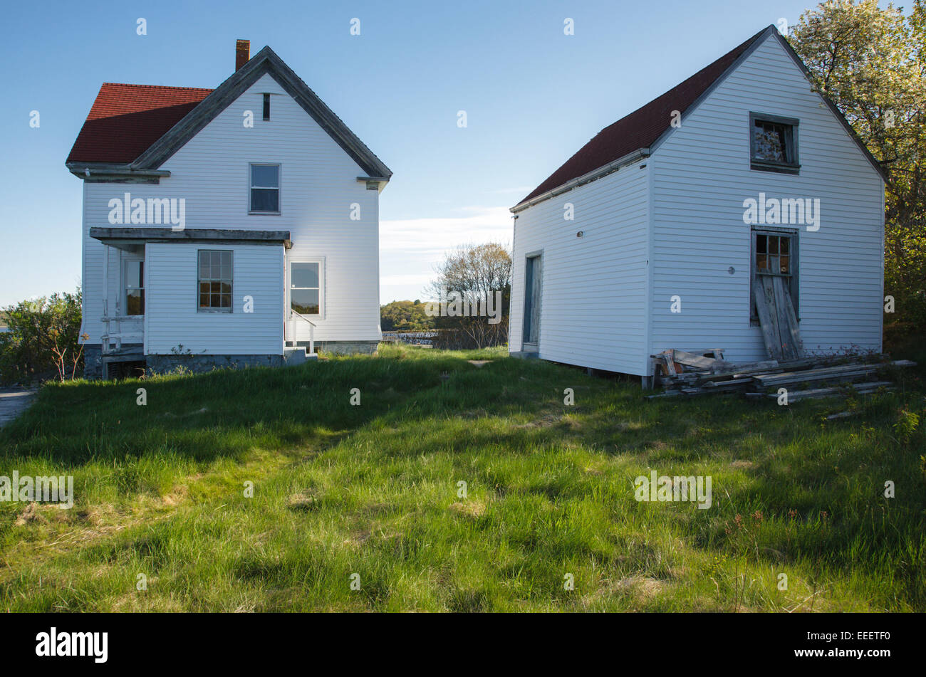 Squirrel Point Light on Arrowsic Island in Arrowsic, Maine. This light ...