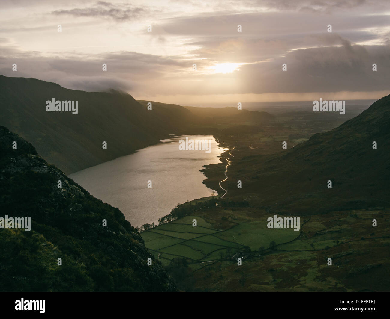 View over of Wasdale valley overlooking Wast Water Stock Photo - Alamy