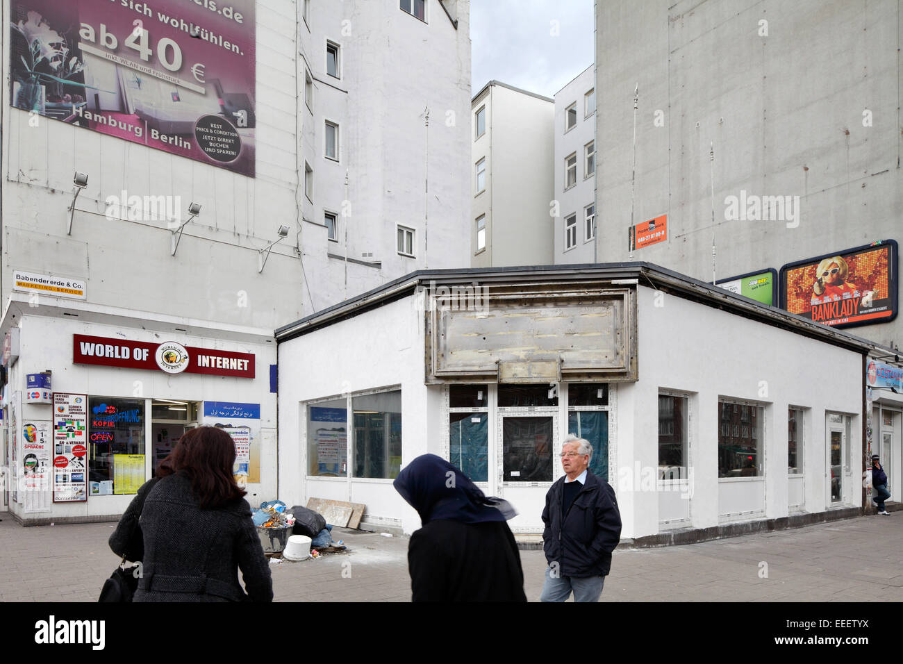 Hamburg, Germany, passers-by on the stone dam Stock Photo - Alamy