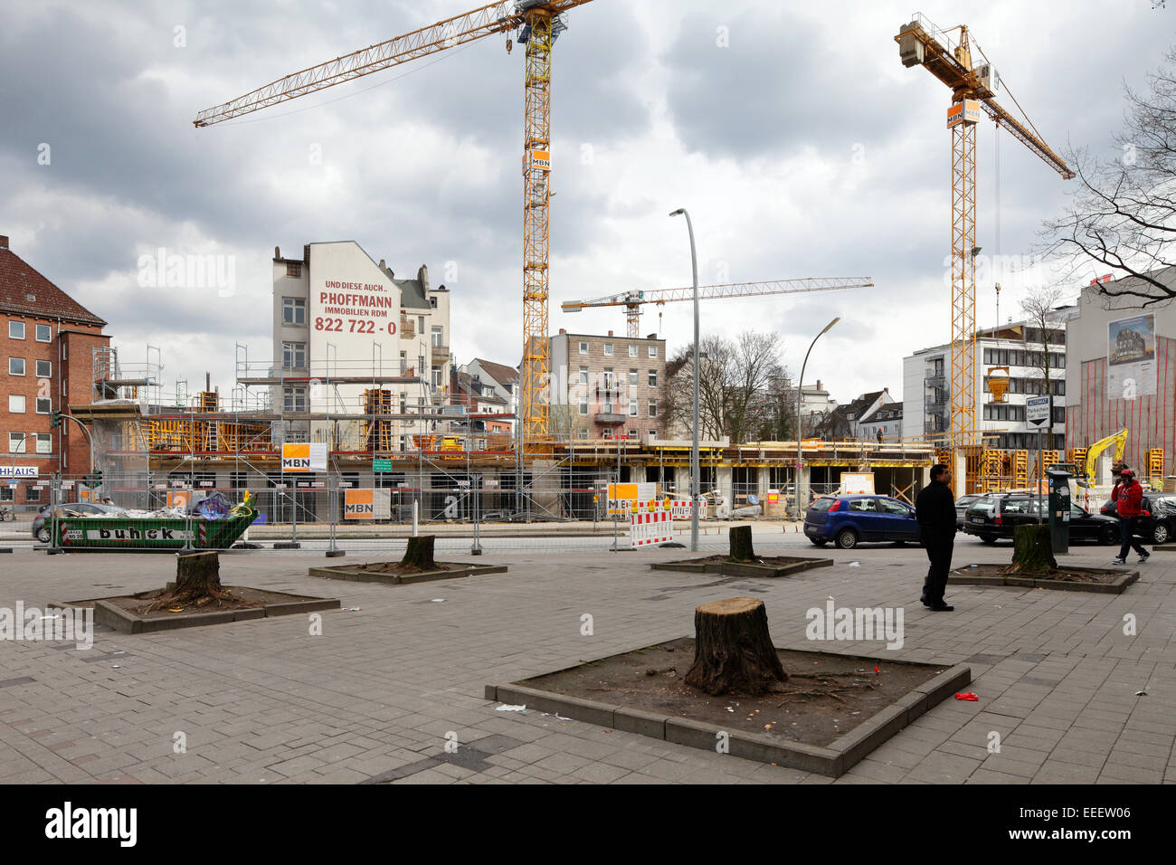 Hamburg, Germany, Baumstuempfe the stone dam Stock Photo - Alamy