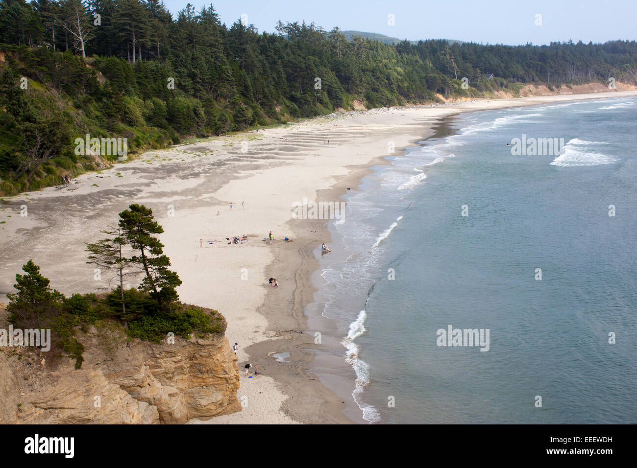 Sand beach view on Oregon coast Stock Photo - Alamy