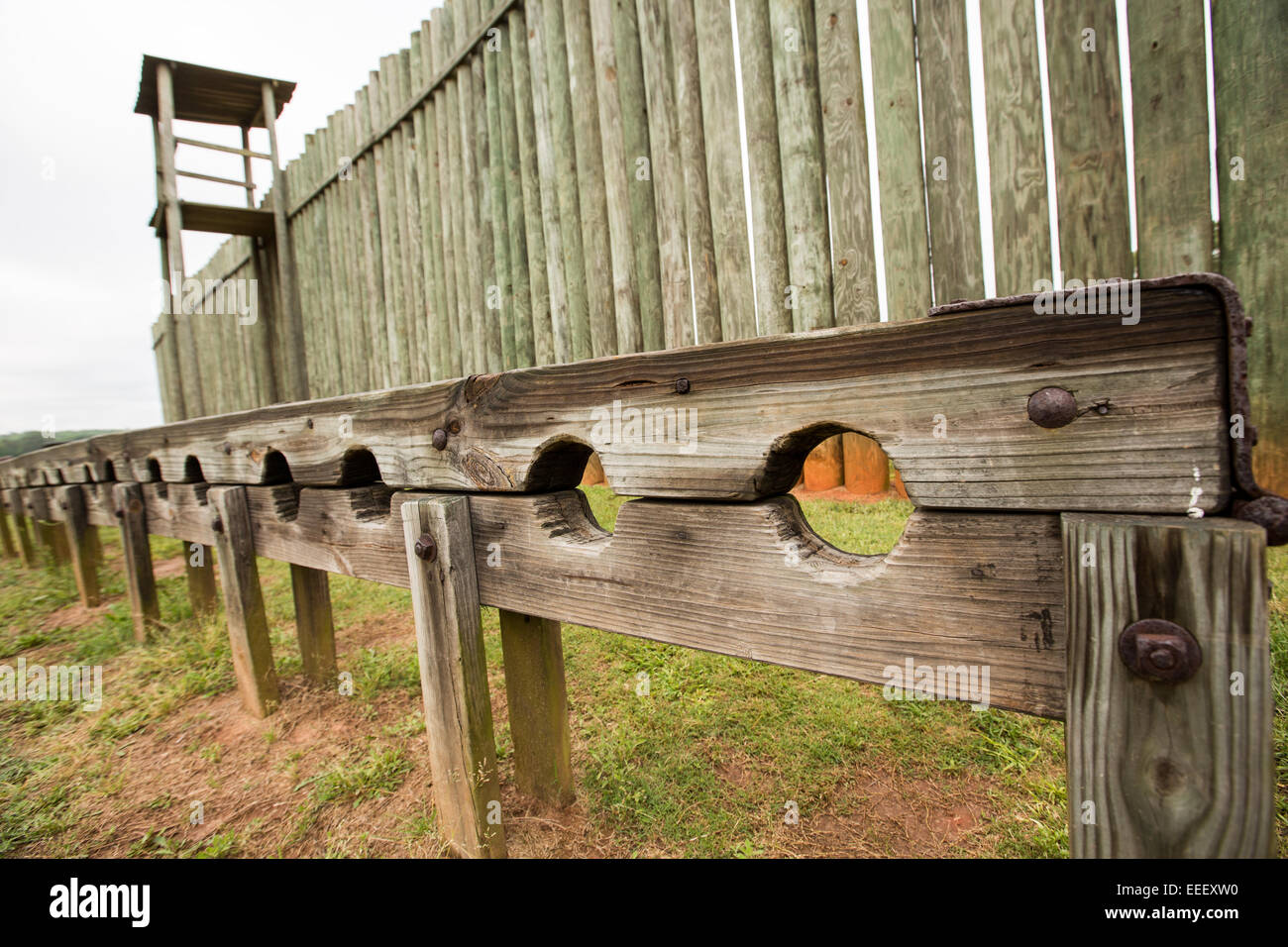 Prisoner stockades at Andersonville National Historic Site home to the former Camp Sumter ...