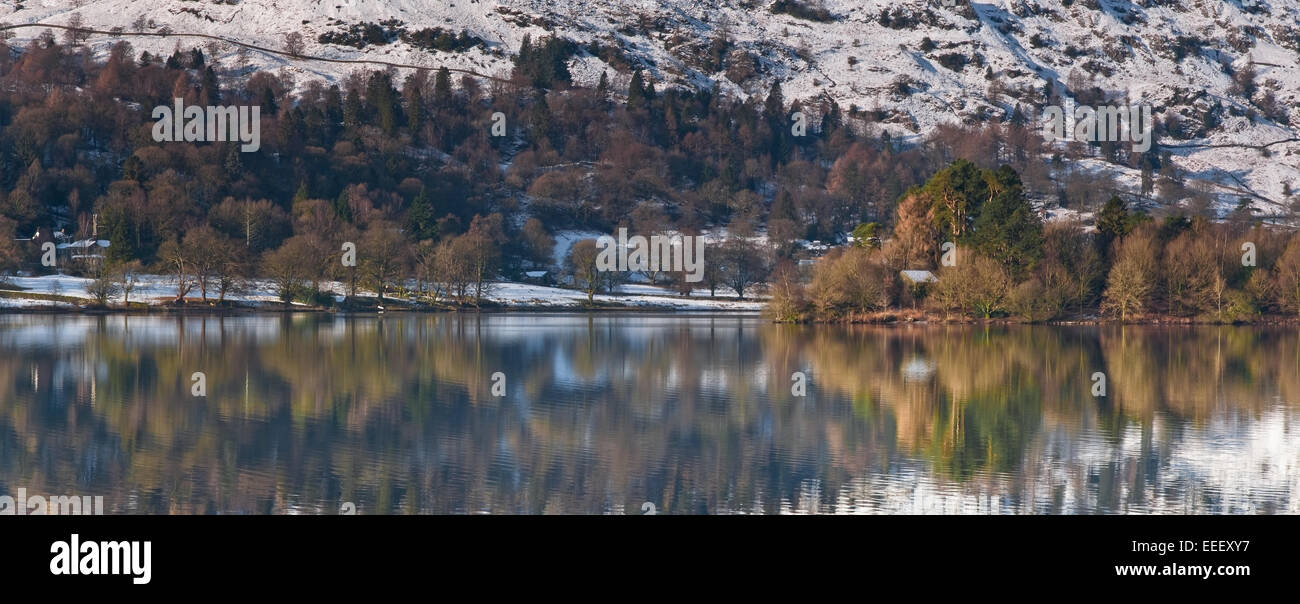 Grasmere in the snow, Lake District, Cumbria. England UK Stock Photo ...