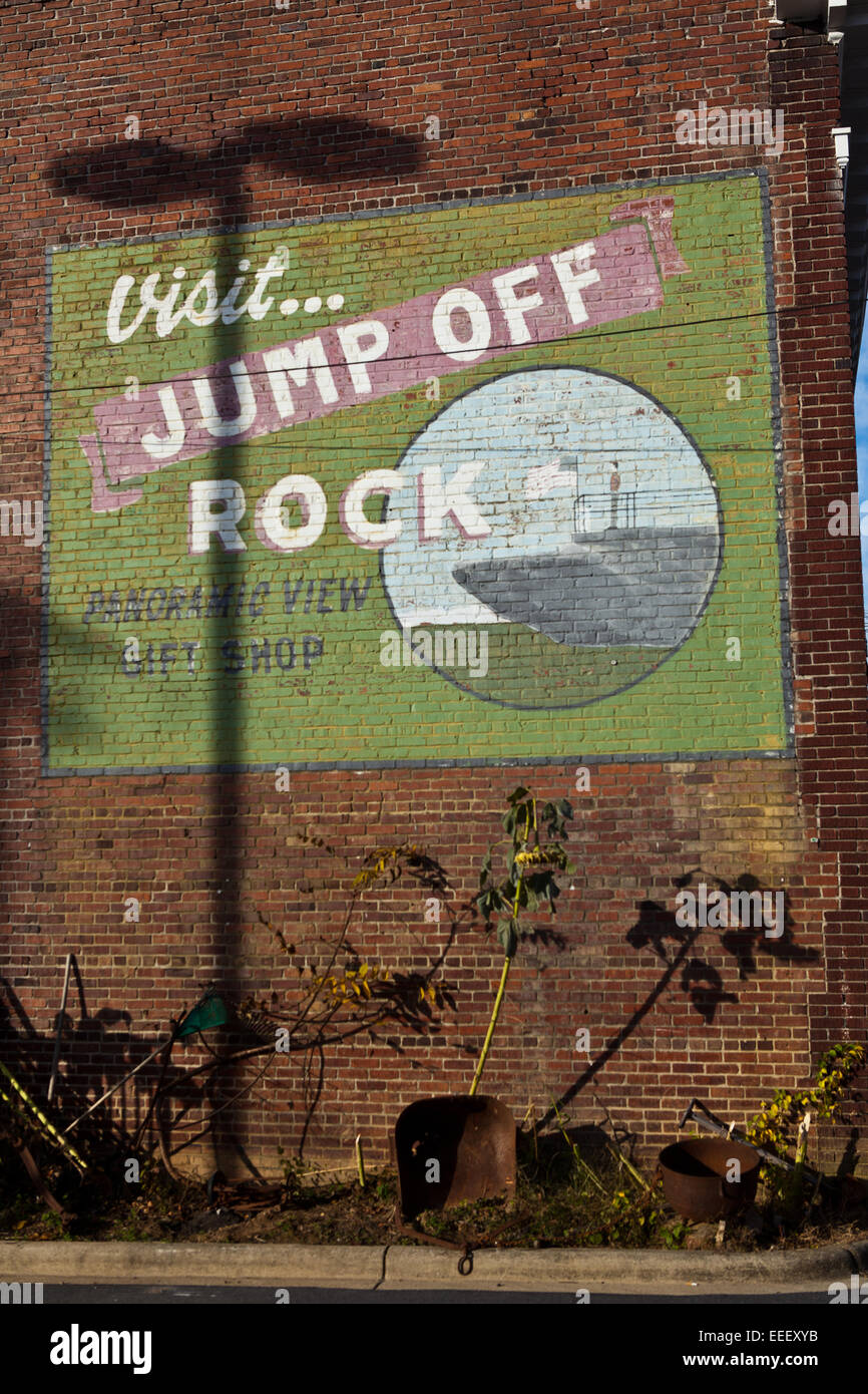 Old tourist sign in historic Hendersonville, NC Stock Photo - Alamy