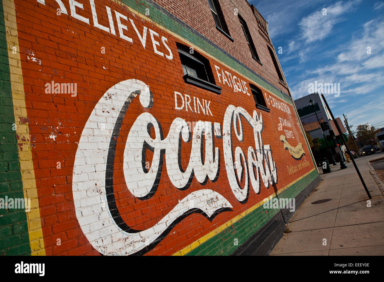 Old Coca-Cola sign in historic Hendersonville, NC Stock Photo - Alamy
