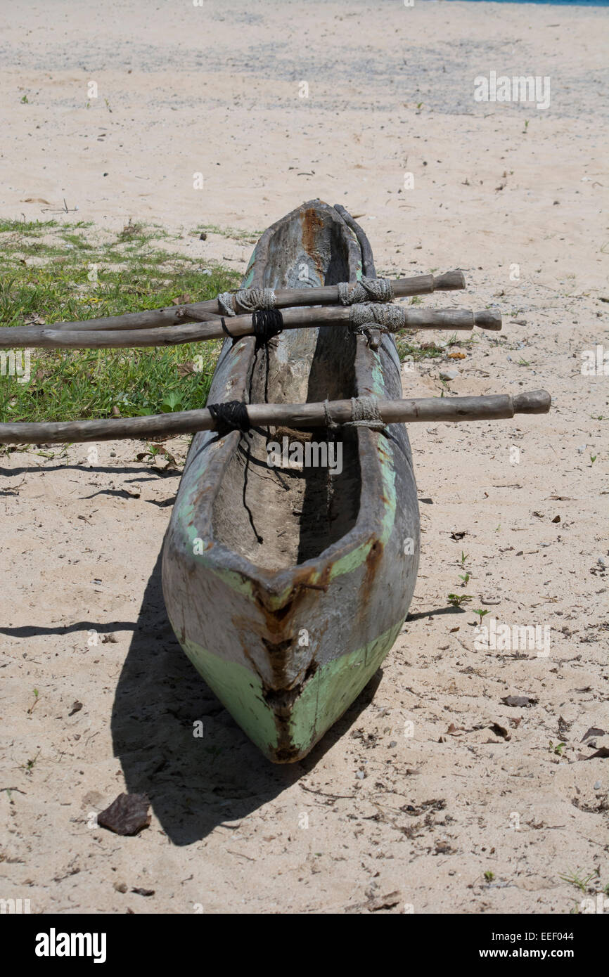 Melanesia, Vanuatu, Rano Island. Traditional wooden dugout canoe Stock ...