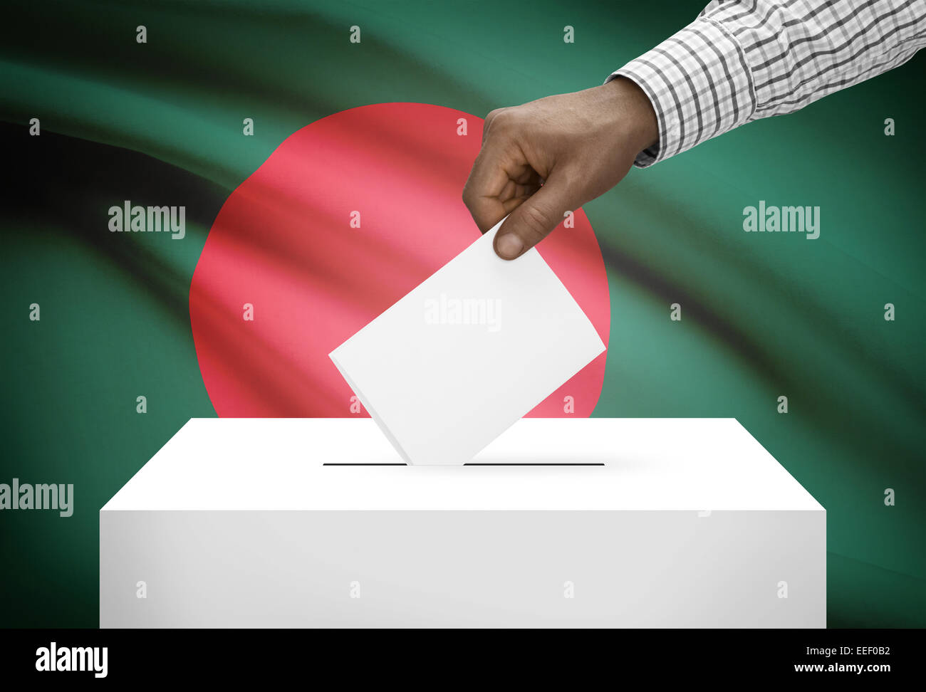 Ballot box with national flag on background - Bangladesh Stock Photo ...