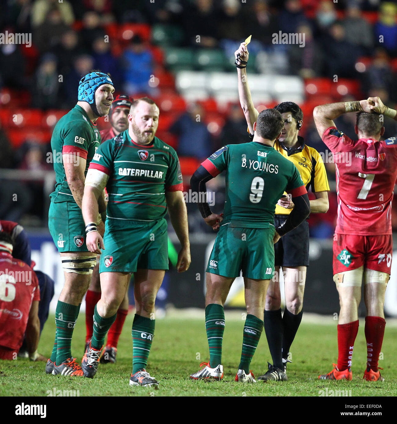 Referee pascal gauzere shows the yellow card hi-res stock photography ...
