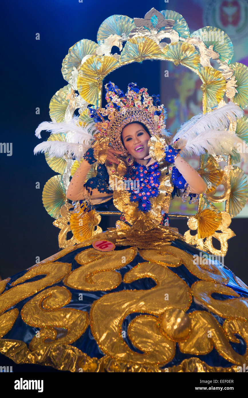 15/01/2015 Cebu City.Competitors parade for the Sinulog Festival Queen ...
