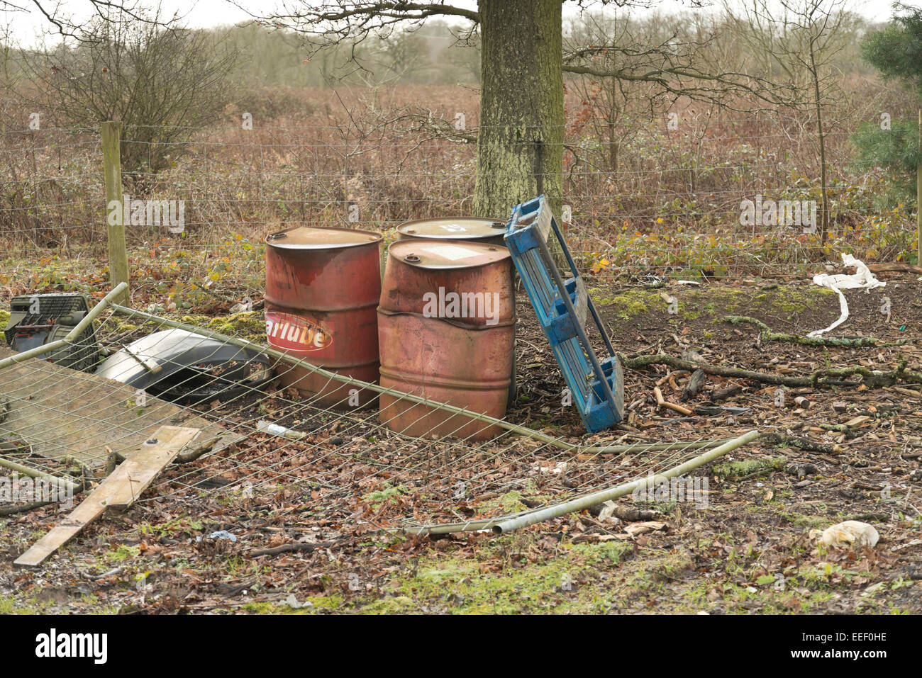 Rusty old oil drums hi-res stock photography and images - Alamy