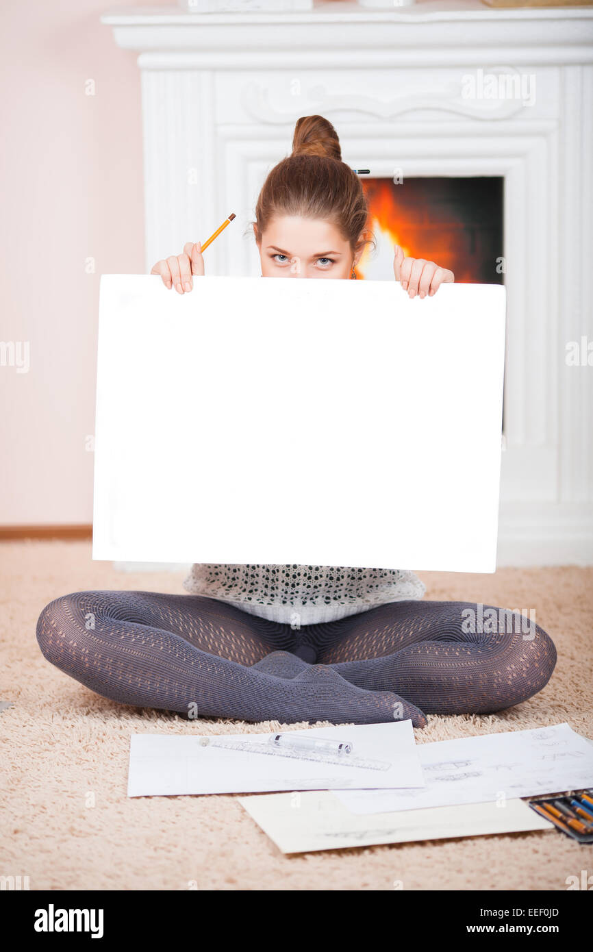 Girl with whatman Stock Photo - Alamy