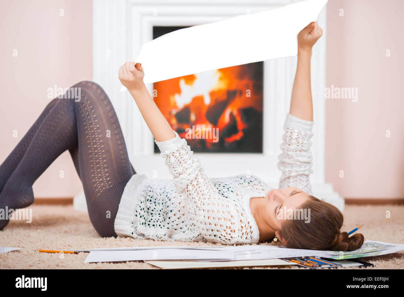 Girl with whatman Stock Photo - Alamy